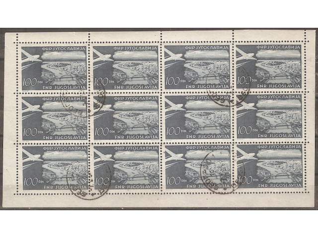 1951 - Vazdusna posta 100 din Tabak MNH  12 kom