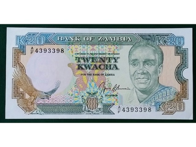 Zambia 20 KWACHA 1989 aUNC