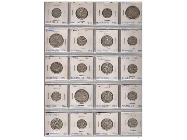 Australija 1924-1963. Kolekcija srebrnih kovanica