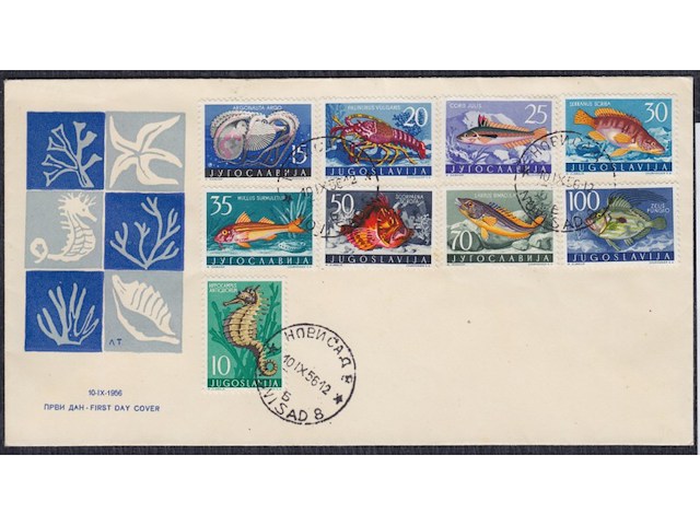 Yu 1956 Fauna - Ribe, FDC