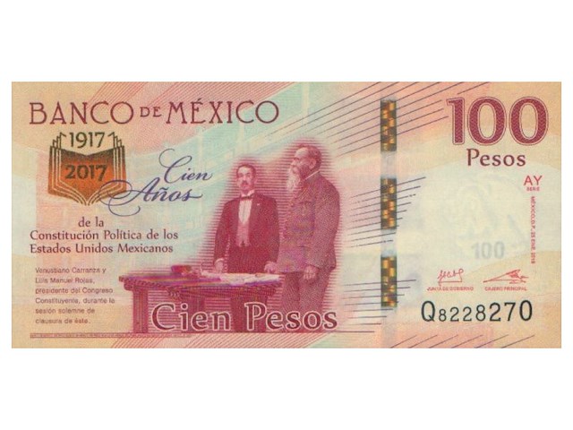 MEXICO 100 Pesos 2017 UNC, commemorative