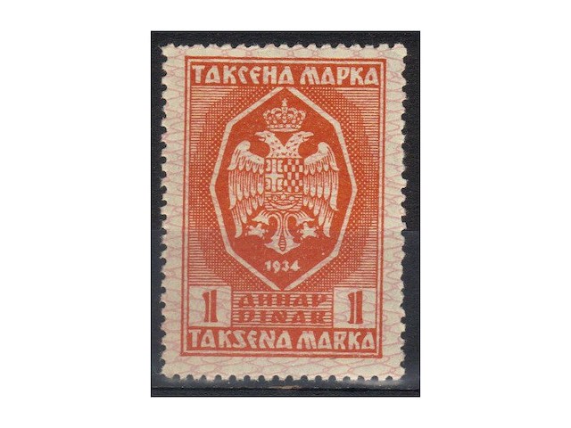 Kraljevina,Taksena 1 din 1934.,čisto