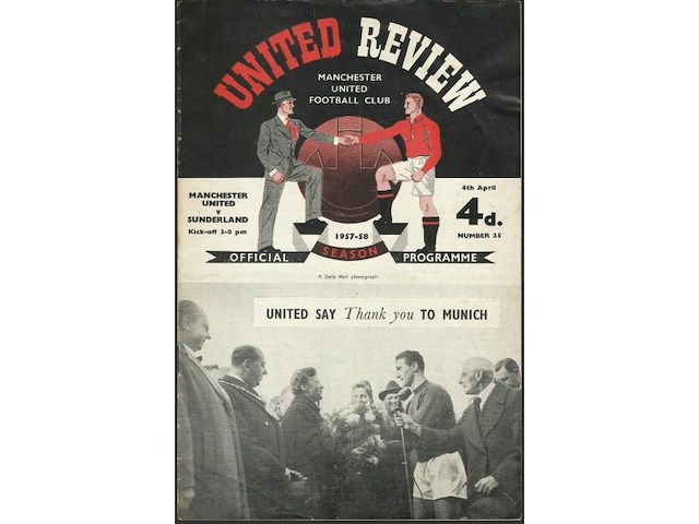 fudbalski program mancester united-sunderland 1957