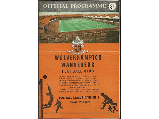 fudbalski program wolverhampton-wanderers 1959