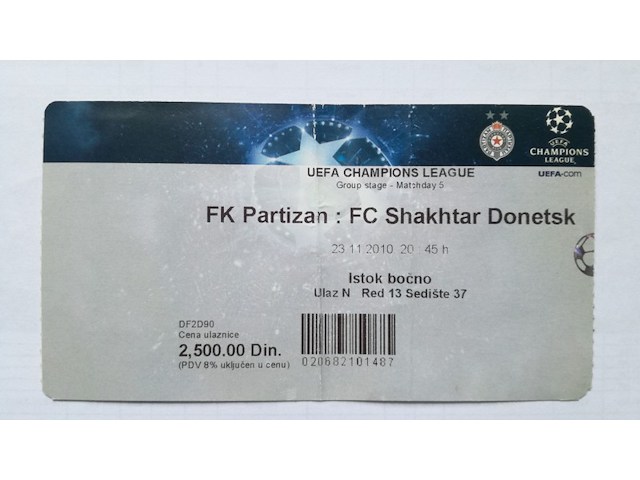 PARTIZAN - SHAKHTAR 23.11.2010