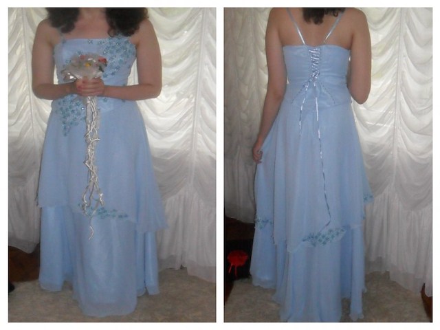 Azurno plava venčanica ili svečana haljina-novo AKCIJA