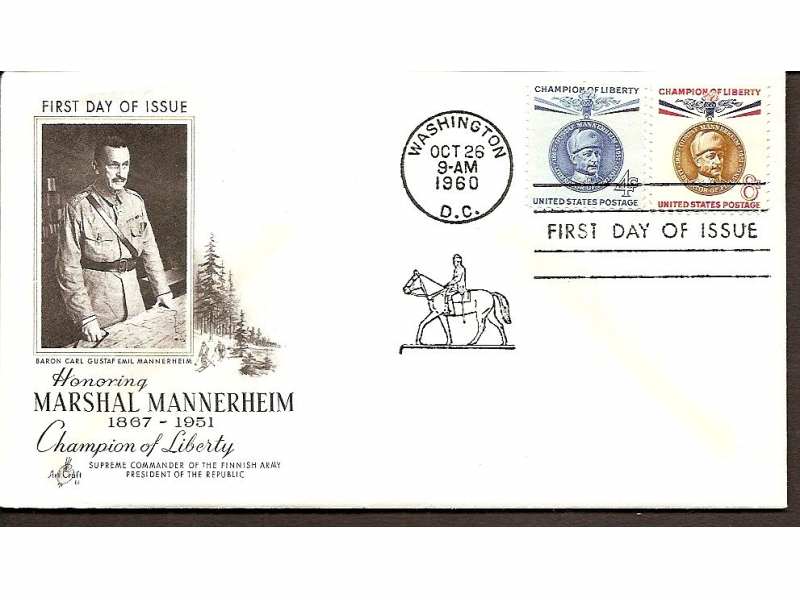 USA, 1960, Marshal Mannerheim, FDC