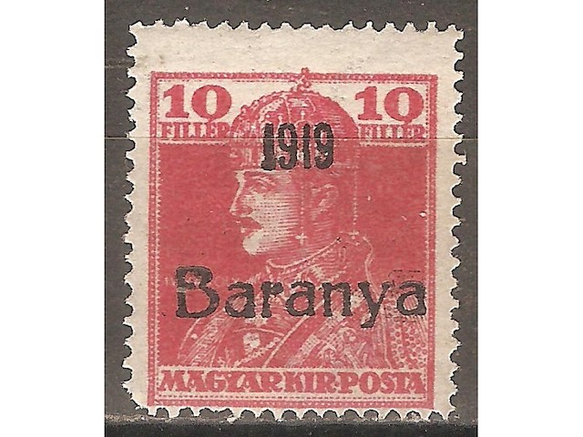 1919 - Baranja pretisak - crni Karlo MNH