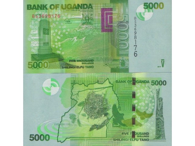 UGANDA 5.000 Shilings 2017 UNC, P-51