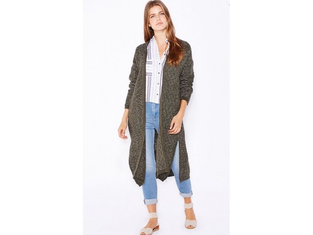 MANGO Side Slit Textured Cardigan NOVO L