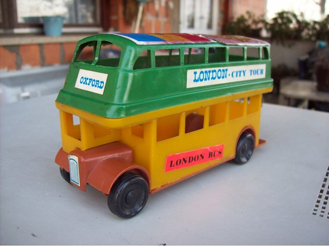 Retro LONDON -CITY TOUR plasticni autobus na sprat
