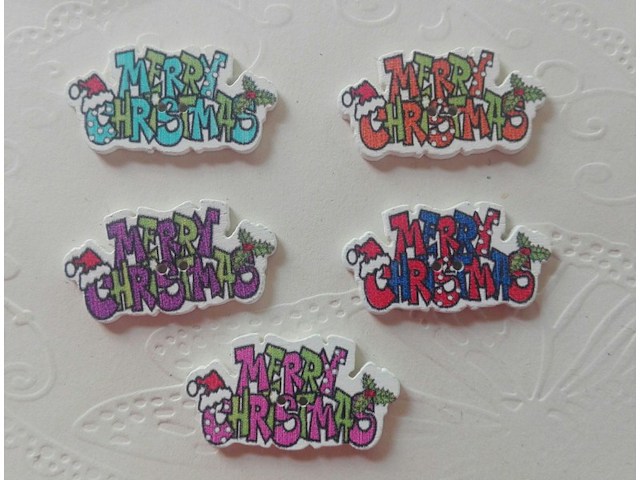 *D224--Dugme,Merry Christmas,35x20mm/kom