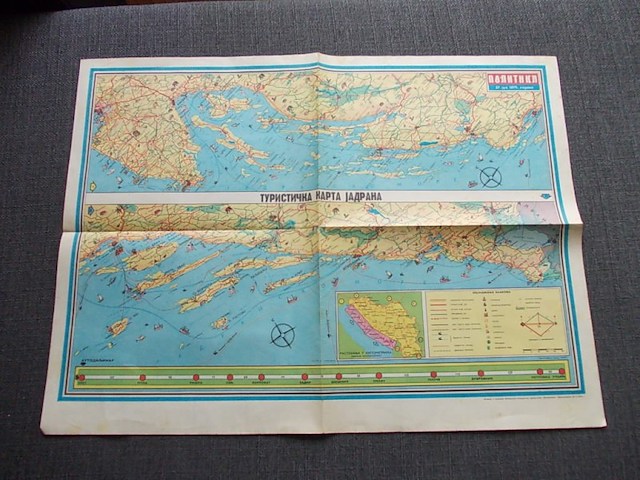 Turistička karta Jadrana 1975. godine