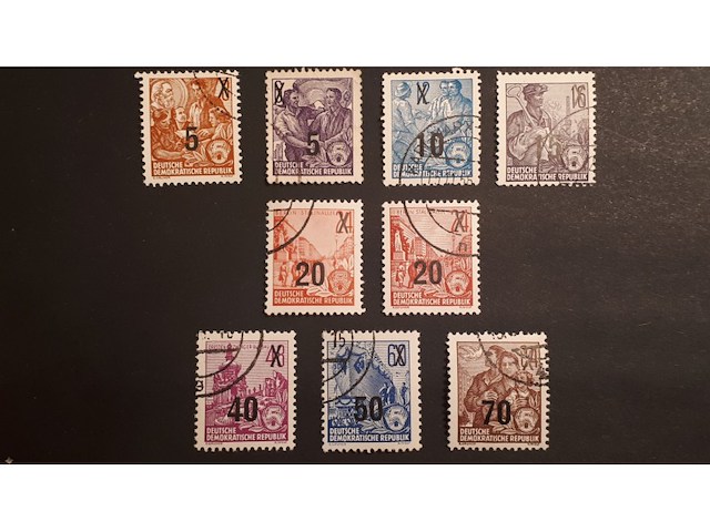 DDR 1954.Mi 435-442#Žig. kompl. ser. sa pret.+ofset 20