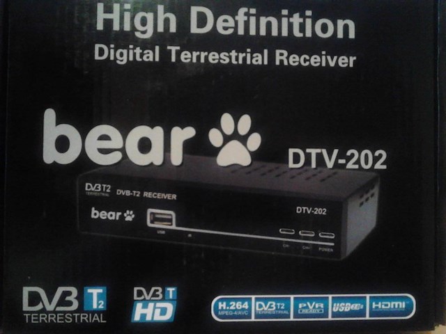 SetTop Box Digitalni Risiver Bear DTV-202, DVB-T2 Prije