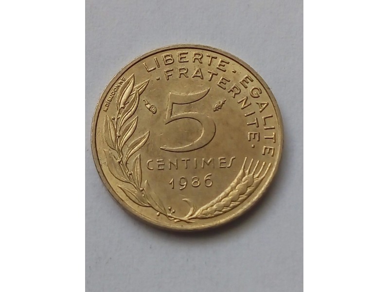 5 Centimes 1986.godine --- Francuska ---