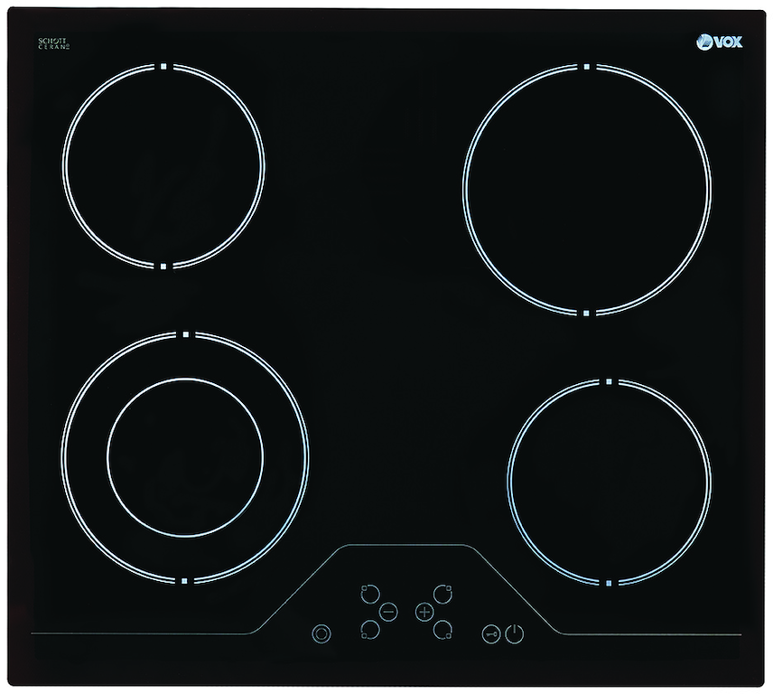 VOX EBC 410DB keramicka ploca,5 gr zona,digitalne komande,crna boja,1x145mm,1x145210mm I 2x180mm