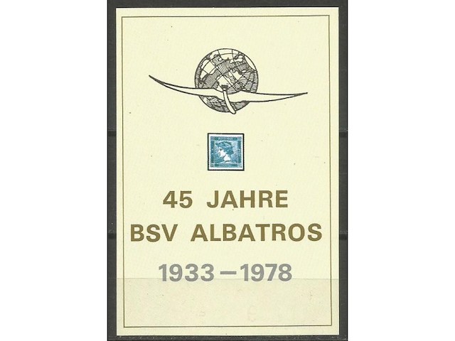 Austrija,45 god BSV Albatros 1978.,blok,čisto