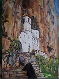 "Manastir Ostrog" slika, ulje na platnu