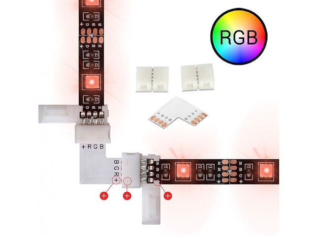 Konektori za RGB Led trake 5050 - Komplet za ugao