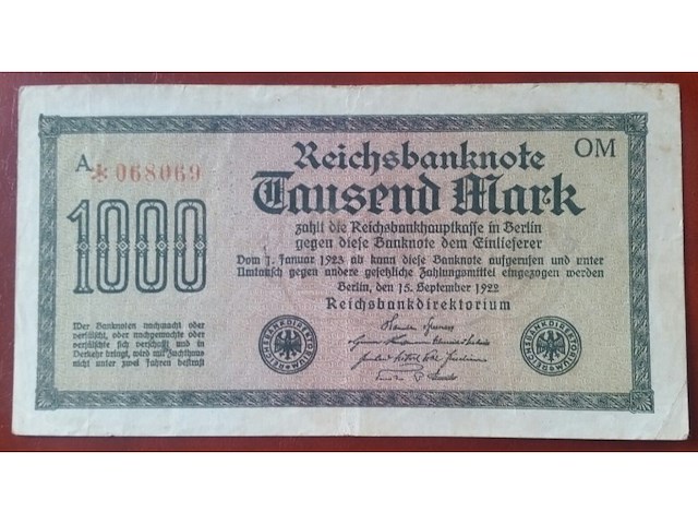 1000 MARK 1922 OM