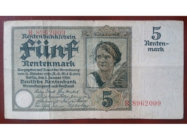 5 RENTENMARK 1926