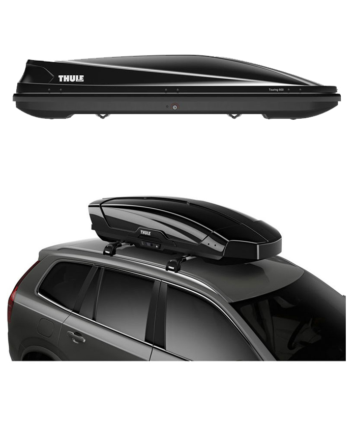 KROVNI KOFER ZA PUTNIČKA VOZILA TOURING 600 SPORT 300L GLOSSY BLACK Thule