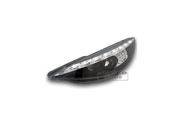 Far Peugeot 207 06- DRL izgled crni LED