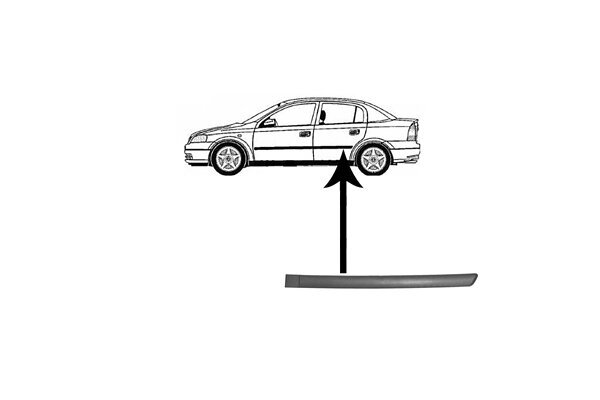 Lajsna (zadnja) vrata Opel Astra G 98-04 crna