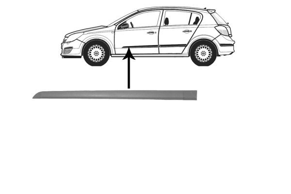 Lajsna vrata (spreda) Opel Astra H 04-, 4/5V + za lakiranje