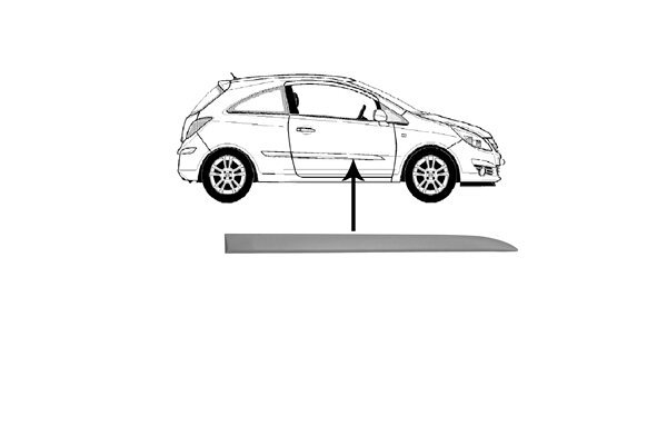 Lajsna vrata (spreda) Opel Corsa D 06-, 3V + za lakiranje