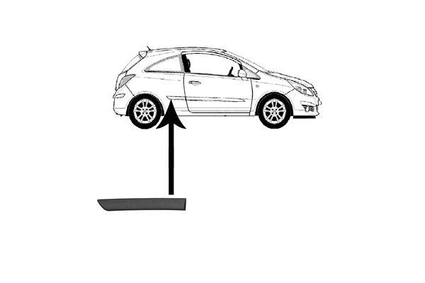 Lajsna zadnjeg boka Opel Corsa D 06-, 3V + crne
