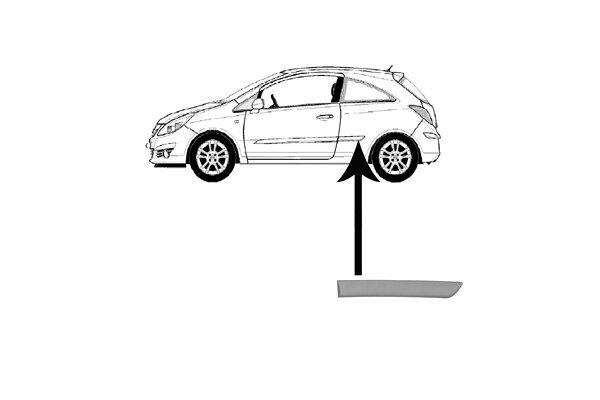 Lajsna zadnjeg boka Opel Corsa D 06-, 3V + za lakiranje