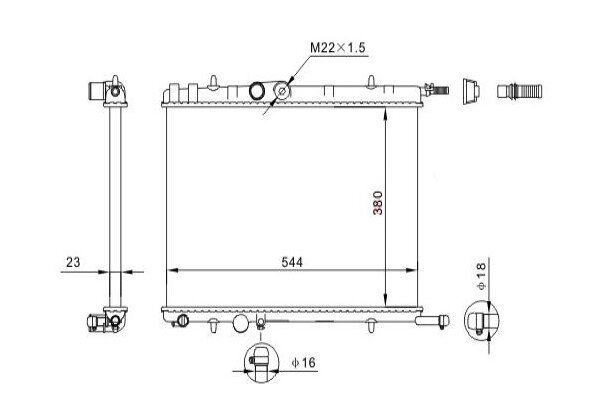 Hladnjak vode 572308-4 - Peugeot 206 98-12