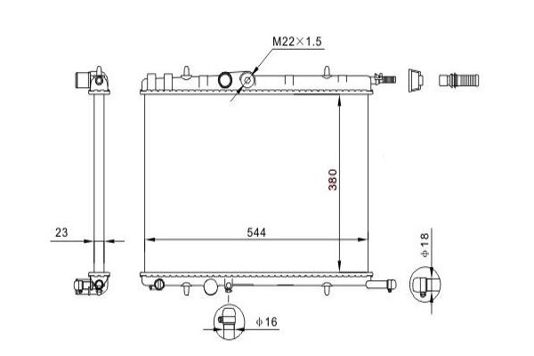 Hladnjak vode 579008A2 - Peugeot 307 01-08