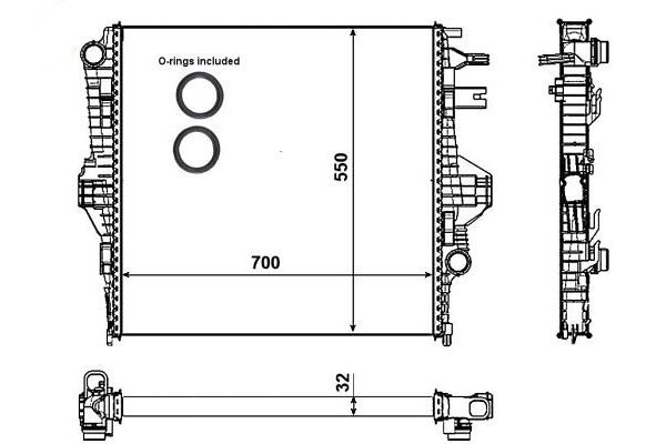 Hladnjak vode 582208-1 - Porsche Cayene 10-