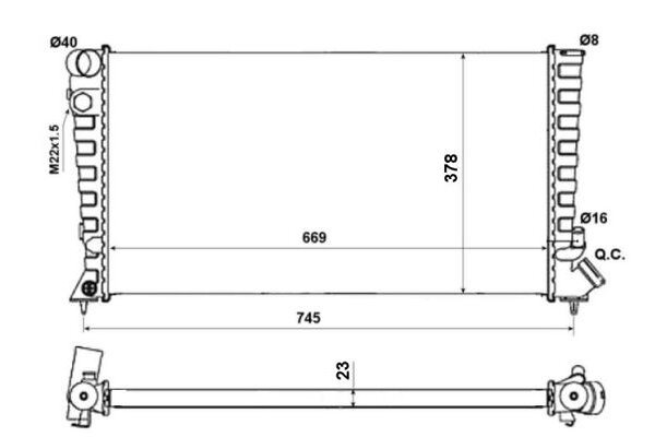 Hladnjak vode Citroen Berlingo/Peugeot Partner 99-02 bez klime