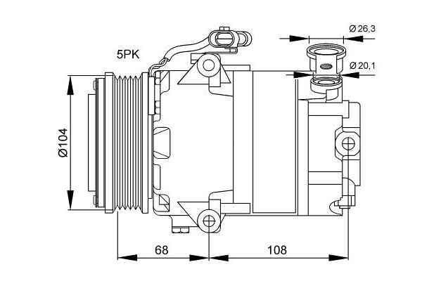 Klima kompresor 5508KS-6 - Opel Zafira A 99-05