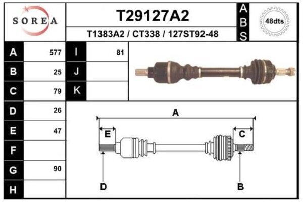 Poluosovina Citroen Xsara 97-05