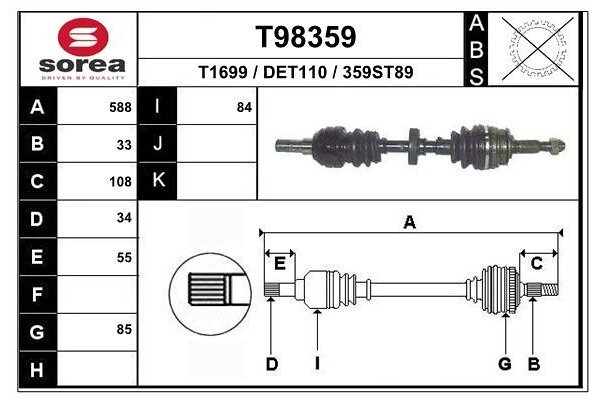 Poluosovina Daewoo Nexia 95-