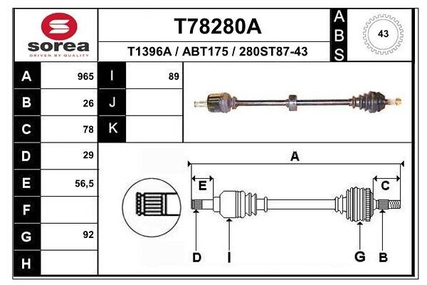 Poluosovina Honda Civic 95-01