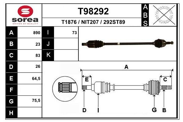 Poluosovina Nissan Micra 03-10