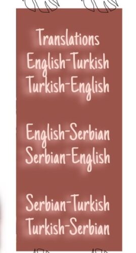 Prevodjenje turski/srpski/engleski jezik