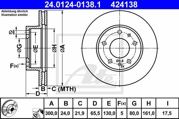 Prednja diskovi kočnica 24.0124-0138.1 - Citroen Jumper 94-14