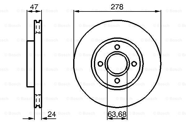 Prednja diskovi kočnica BS0986478427 - Ford Mondeo -96-00