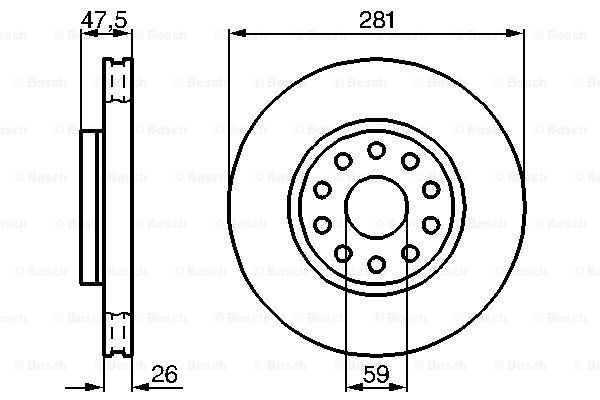 Prednja diskovi kočnica BS0986478460 - Alfa Romeo 166 98-09