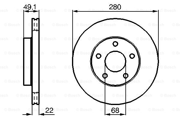 Prednja diskovi kočnica BS0986478833 - Nissan Maxima 87-00