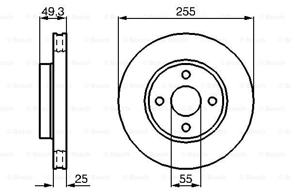 Prednja diskovi kočnica BS0986479084 - Toyota Corolla 02-08