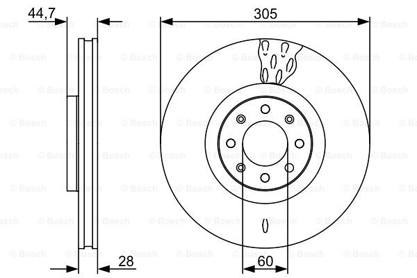 Prednja diskovi kočnica BS0986479531 - Fiat Punto 06-09