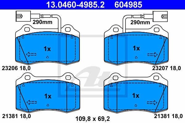 Prednje i zadnje kočione obloge 13.0460-4985.2 - Alfa Romeo 147, 156